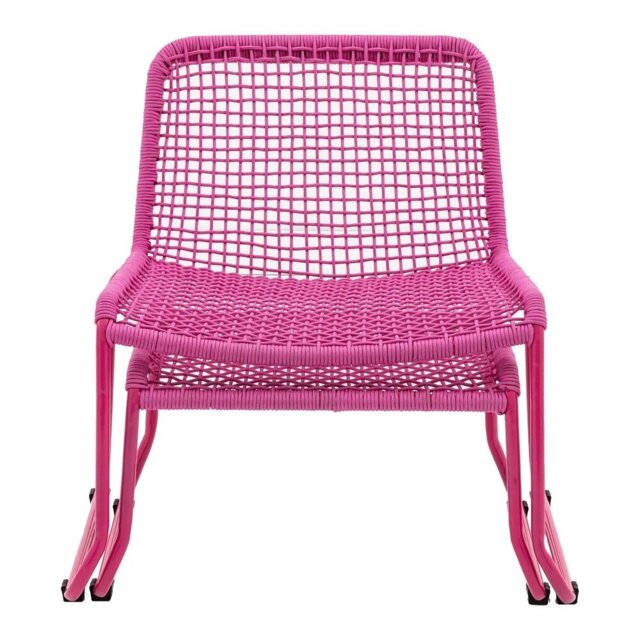 Outdoor Sosana Lounge Chair with Footstool - Pink by Olivia's | ufurnish.com