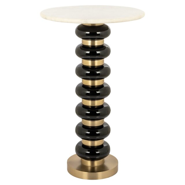 Barbara Marble End Table - Black & Gold by Olivia's | ufurnish.com