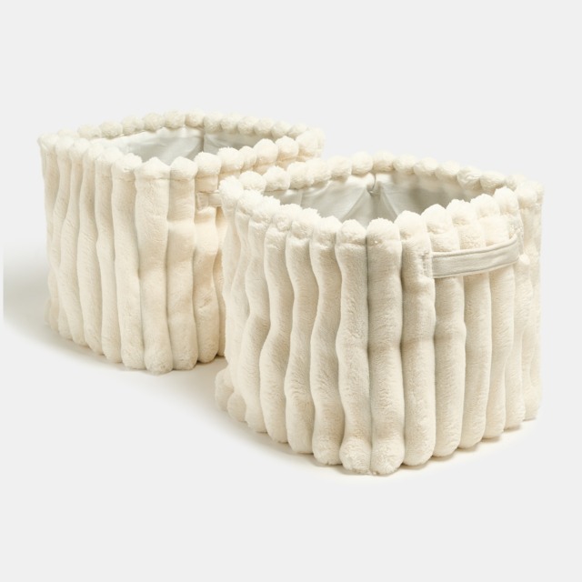 OHS Ribbed Storage Boxes - Natural by Online Home Shop | ufurnish.com