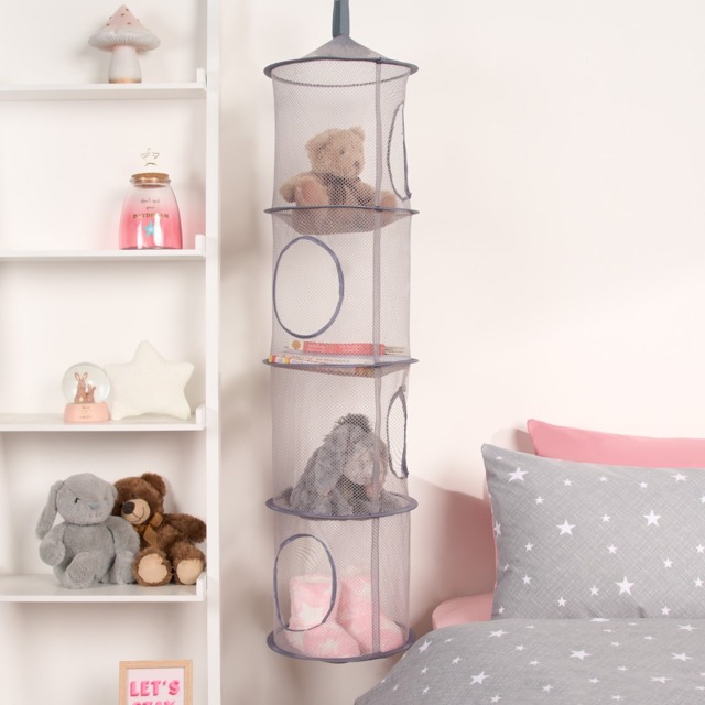 OHS Kids Extra Large Toys Storage Hanging Net Basket - Charcoal by ...