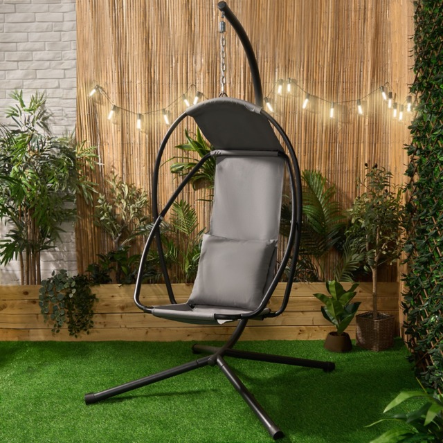 OHS Luxe Contemporary Egg Chair - Grey by Online Home Shop | ufurnish.com
