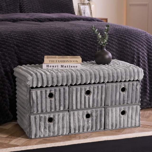 OHS Ribbed 6-Drawer Storage Chest - Grey by Online Home Shop | ufurnish.com