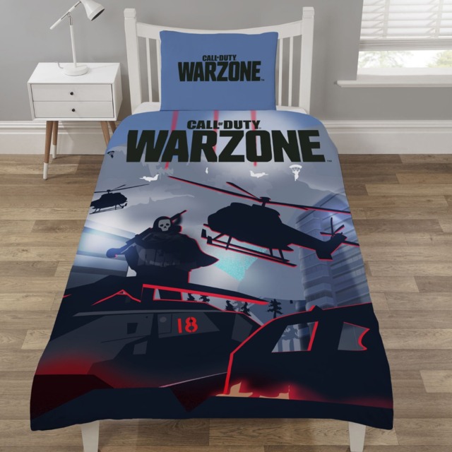 Kids Call of Duty Warzone Reversible Duvet Cover Set, Blue - Single by ...