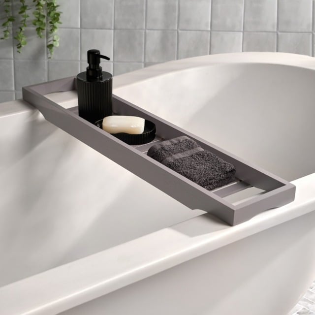 OHS Wooden Bath Rack - Charcoal by Online Home Shop | ufurnish.com
