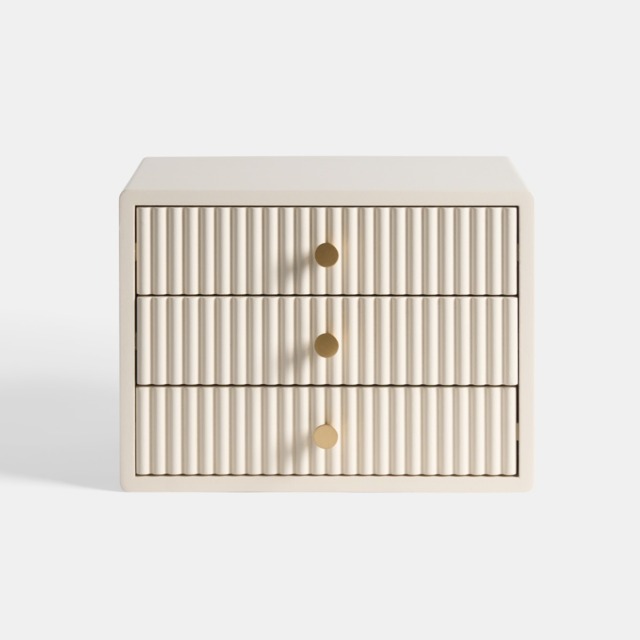 OHS Small Ribbed Desk Drawers - Cream by Online Home Shop | ufurnish.com