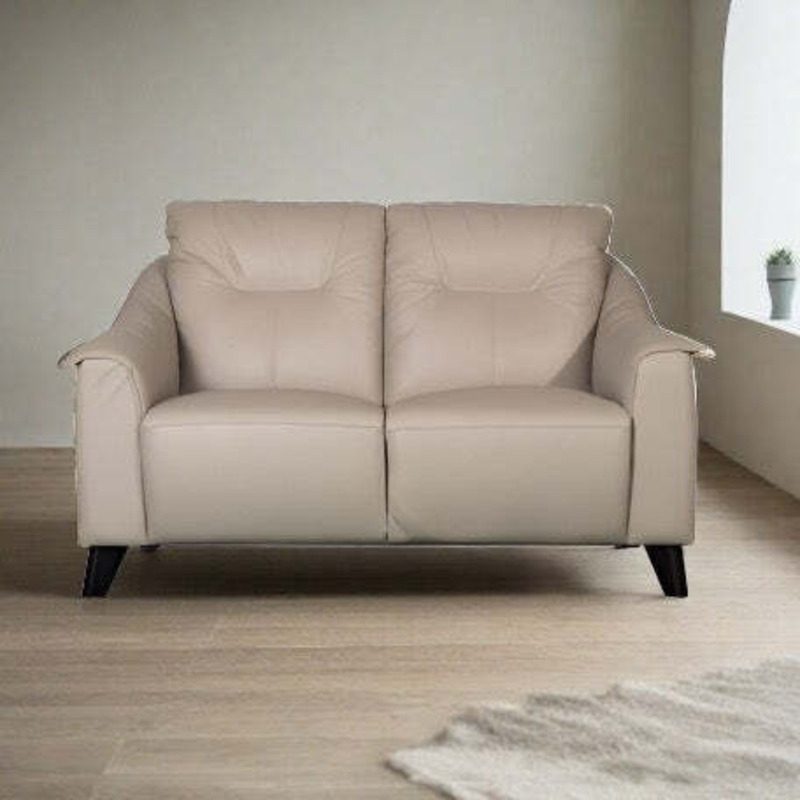 Naples Leather 2 Seater Cream Sofa by Orchard Home | ufurnish.com
