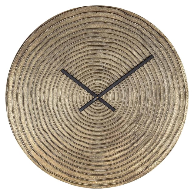 Richmond Interiors Roann Textured Gold Ripple Round Wall Clock by ...
