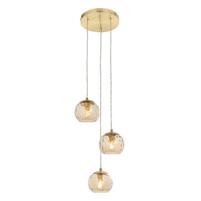 Albee Gold & Dimple Glass Dome Pendant - 3 Lights by Otello's Home ...