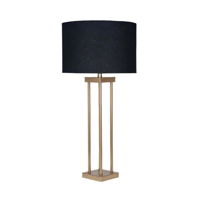 Langston Satin Brass Metal Column Table Lamp - Base Only by Otello's ...