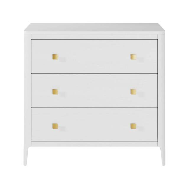DI Designs Abberley White Oak Wood & Gold Chest of Drawers by Otello's ...