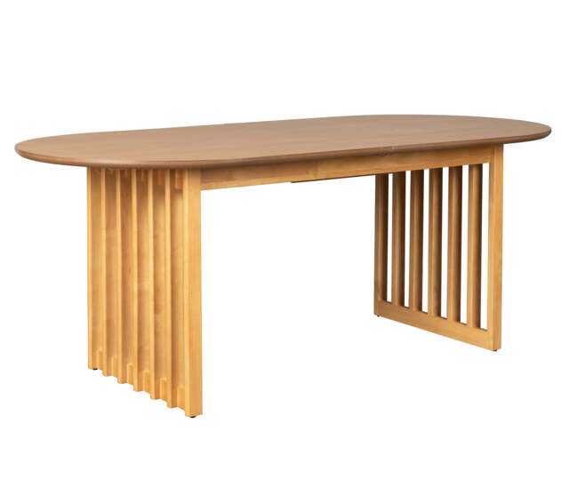 Dutchbone Barlet Natural Oak Wood Slatted Extending Dining Table by ...