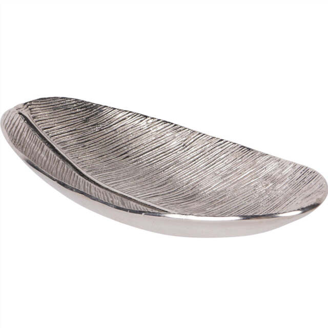 Laura Ashley Albury Silver Leaf Oval Bowl by Otello's Home | ufurnish.com