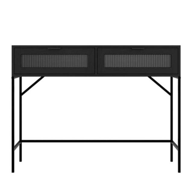 Lincoln Matte Black & Reeded Glass Console Table by Otello's Home ...