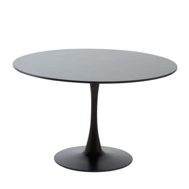 Luis Black Tulip Round Dining Table - Large by Otello's Home | ufurnish.com