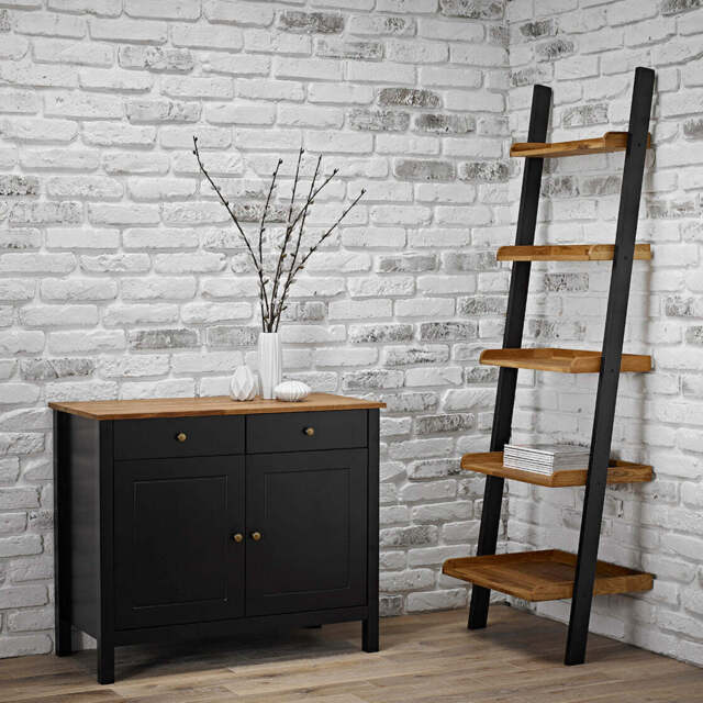 Copenhagen Oak Wood Ladder Display Unit by Otello's Home | ufurnish.com