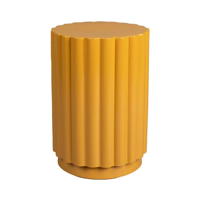 Dutchbone Camila Ochre Yellow Ribbed Stool Side Table by Otello's Home ...