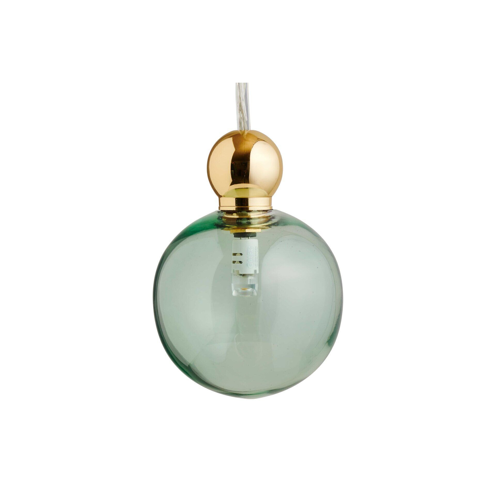 Uva Glass Pendant Lamp 7cm, Gold Finish, Forest green by Pepper Sq ...