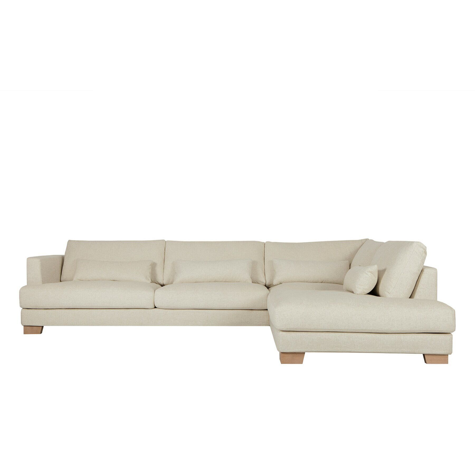Branson Linen Corner Sofa, Right Hand, Light Beige by Pepper Sq | ufurnish.com