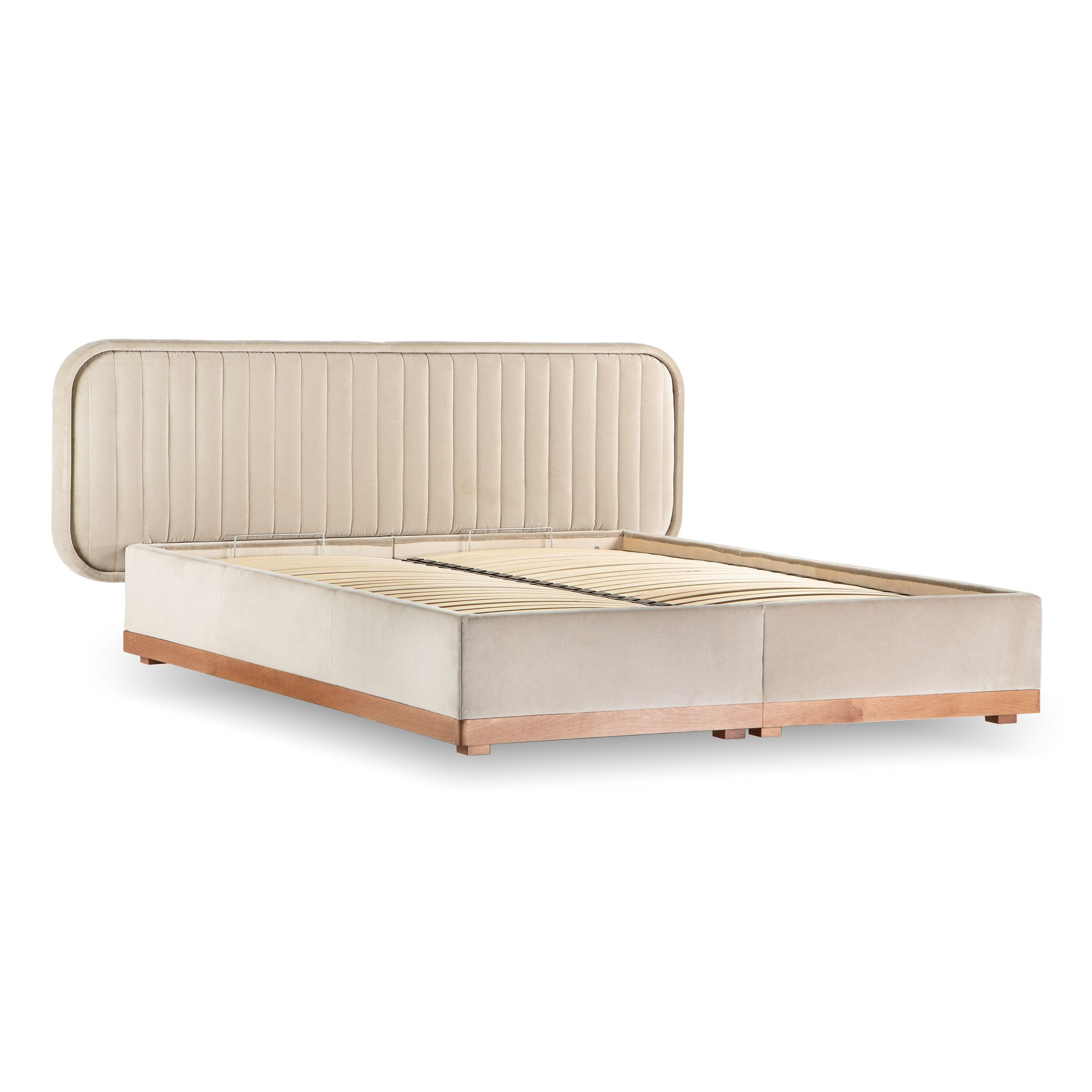 Alma UK Double Ottoman Bed with Storage Container, Soft Cream by Pepper ...
