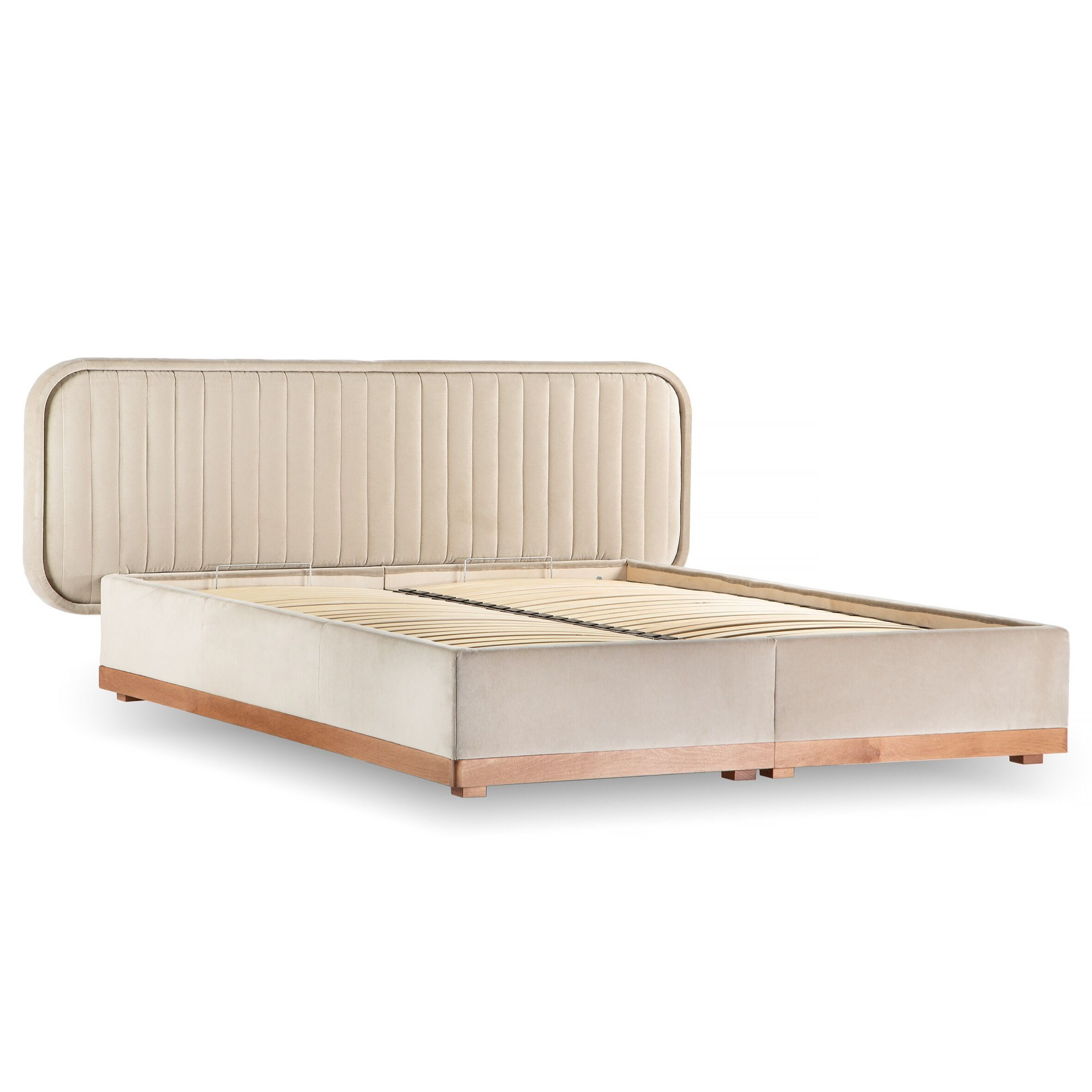 Alma 7ft Emperor Ottoman Bed with Storage, Soft Cream by Pepper Sq ...