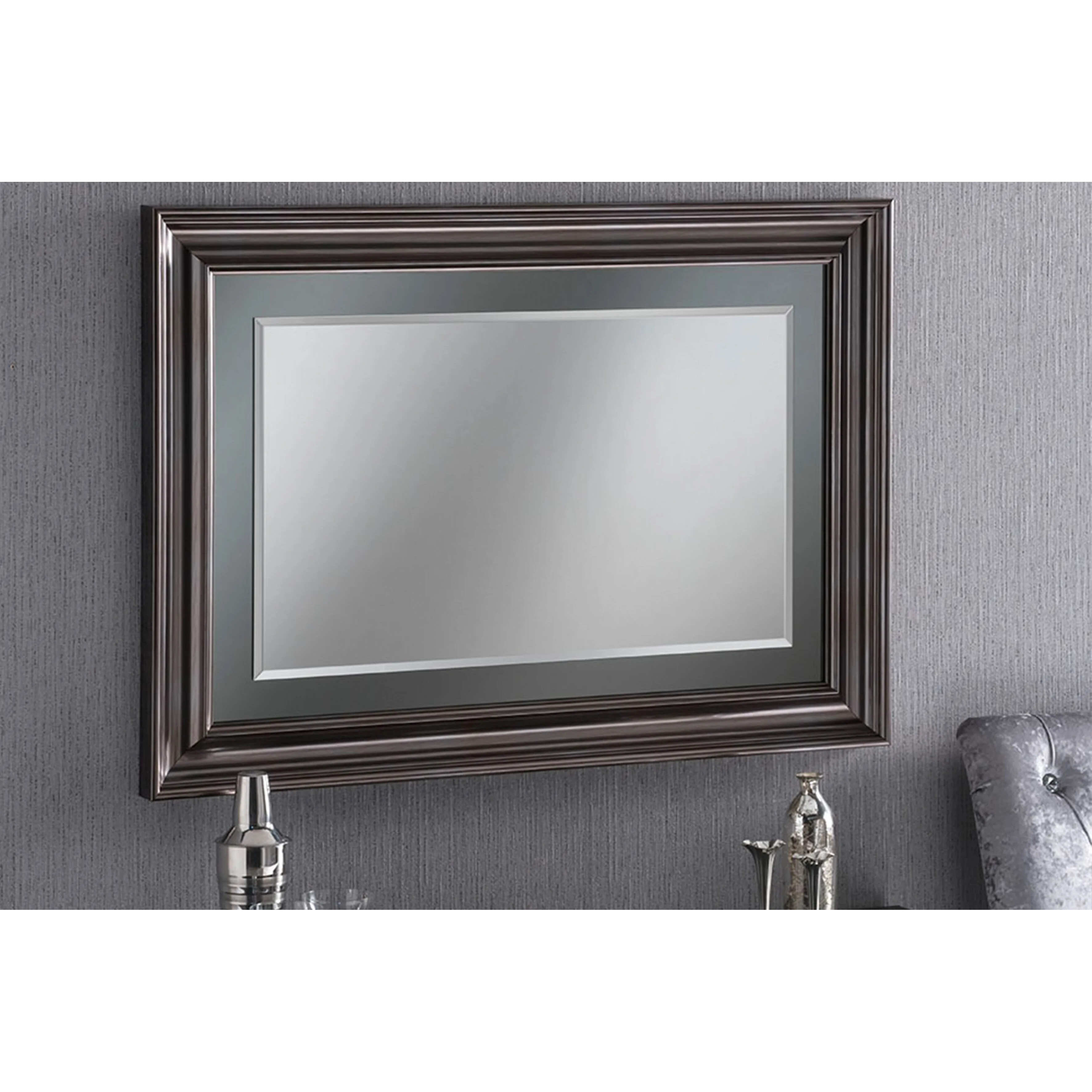 Berkley Rectangular Silver Wall Mirror 118 x 92cm by Pepper Sq ...