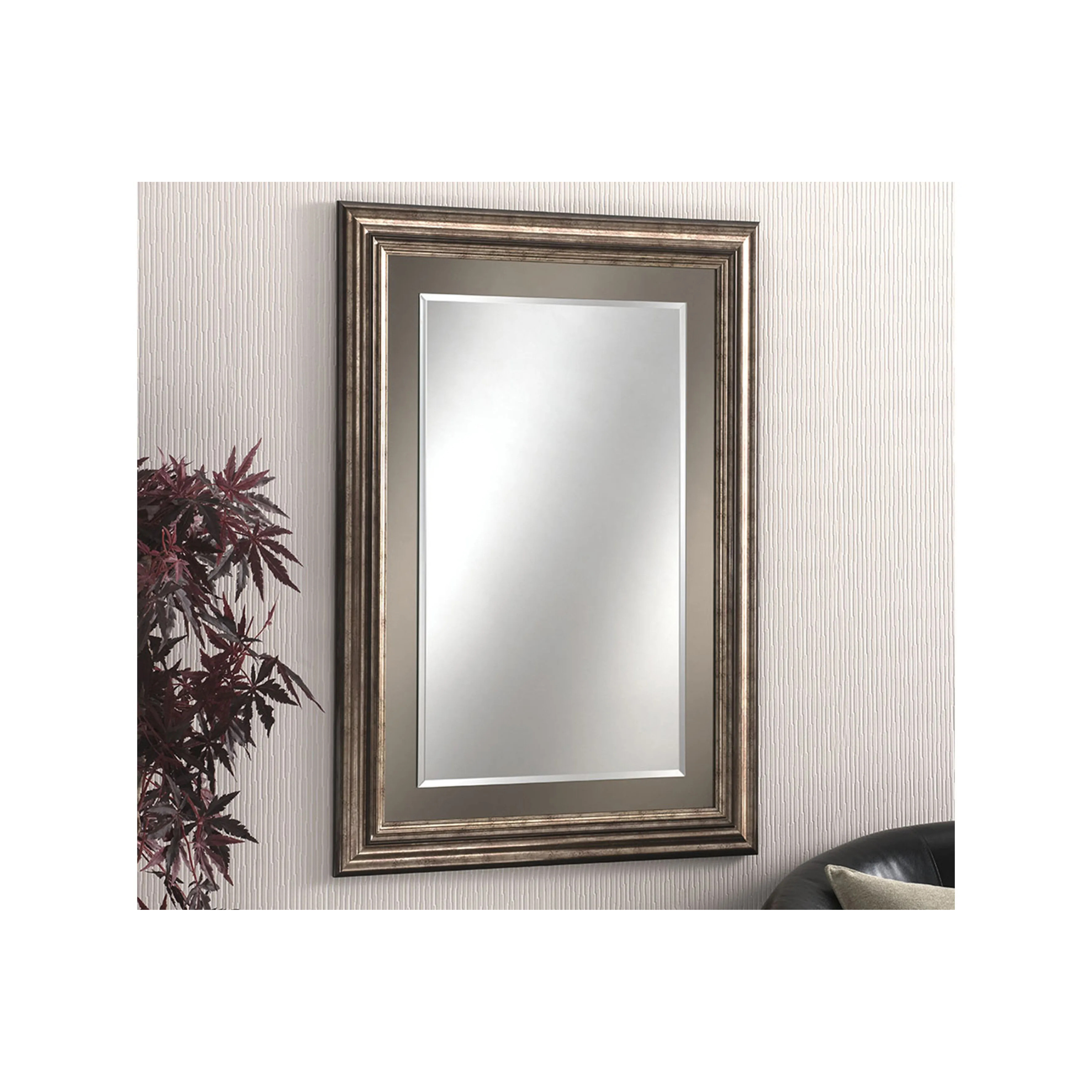 Langham Rectangular Bronze Wall Mirror 91 x 116cm by Pepper Sq ...