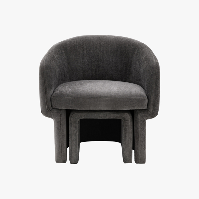 Kick-back Armchair in Slate by Perch & Parrow | ufurnish.com