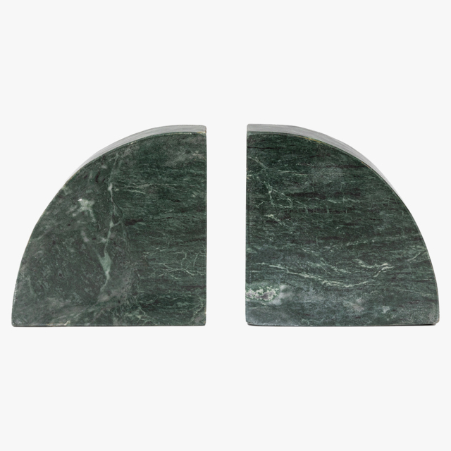 Verona Marble Bookends in Green, Set of 2 by Perch & Parrow | ufurnish.com