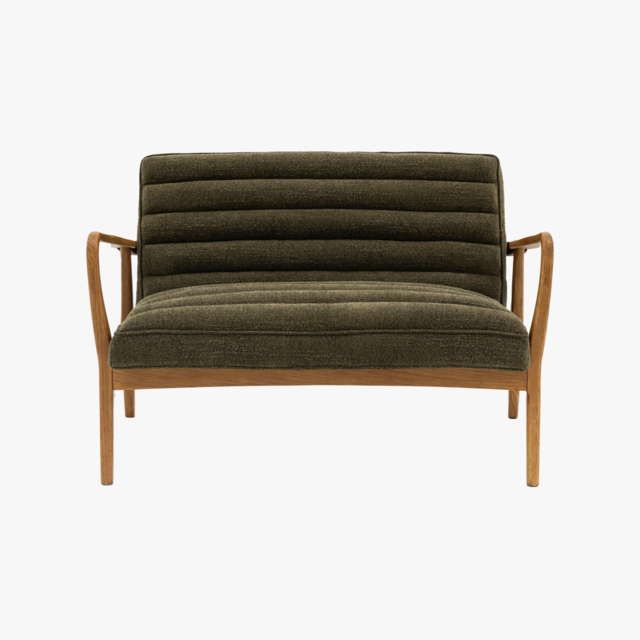 Scott Two-Seater Boucle Sofa in Green by Perch & Parrow | ufurnish.com