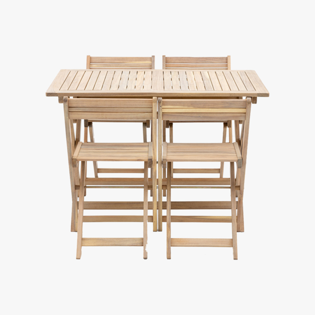 Carefree Foldaway Dining Set in Natural by Perch & Parrow | ufurnish.com