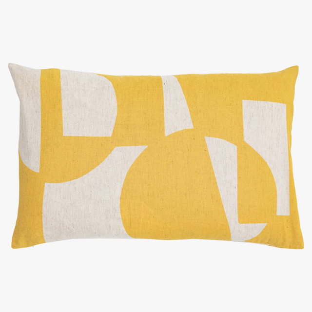 Allegra Graphic Cushion in Mustard by Perch & Parrow | ufurnish.com