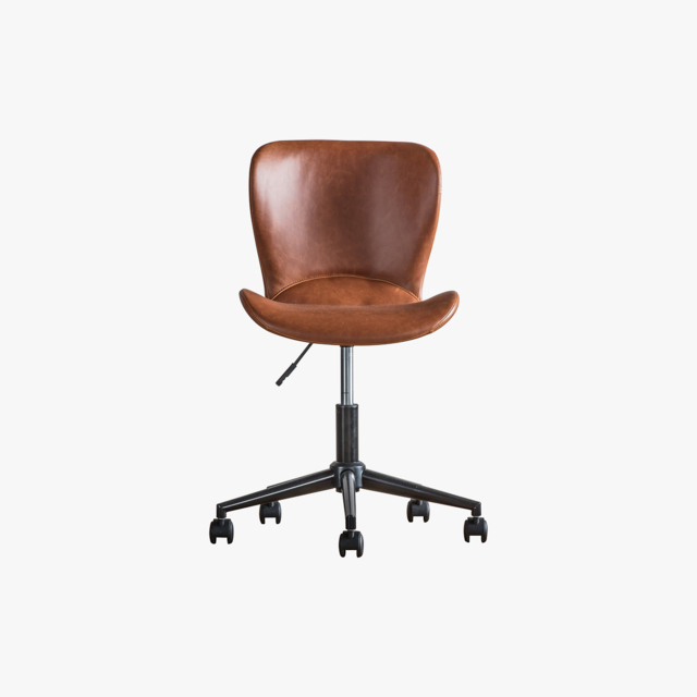 Renoak Brown Swivel Chair by Perch & Parrow | ufurnish.com