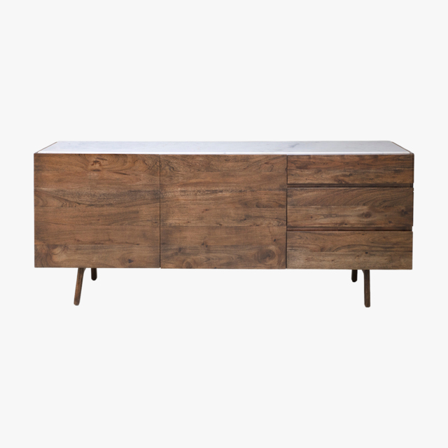 Palma Acacia and Marble Sideboard by Perch & Parrow | ufurnish.com