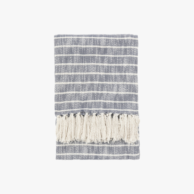 Harbour Stripe Throw in Ink by Perch & Parrow | ufurnish.com