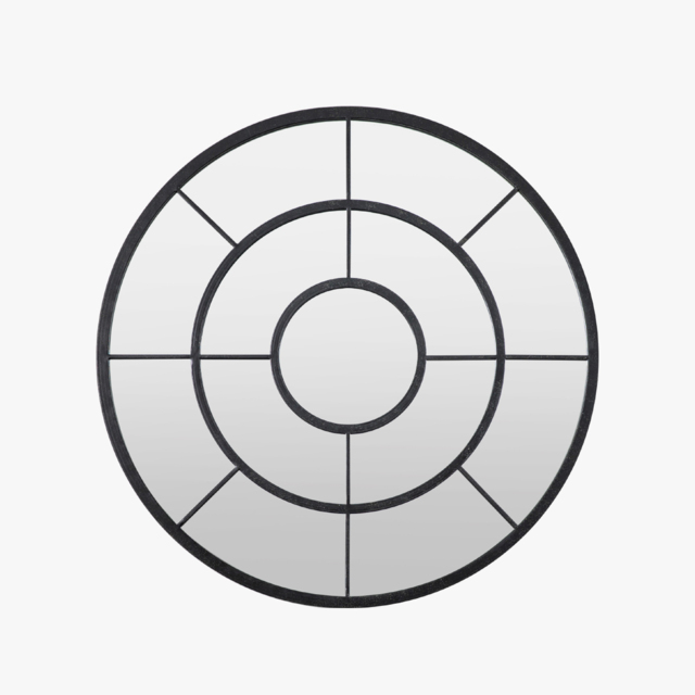 Divide Round Mirror in Black by Perch & Parrow | ufurnish.com