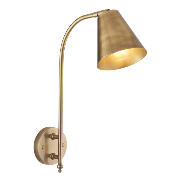 Raymond Wall Light in Antique Brass by Perch & Parrow | ufurnish.com