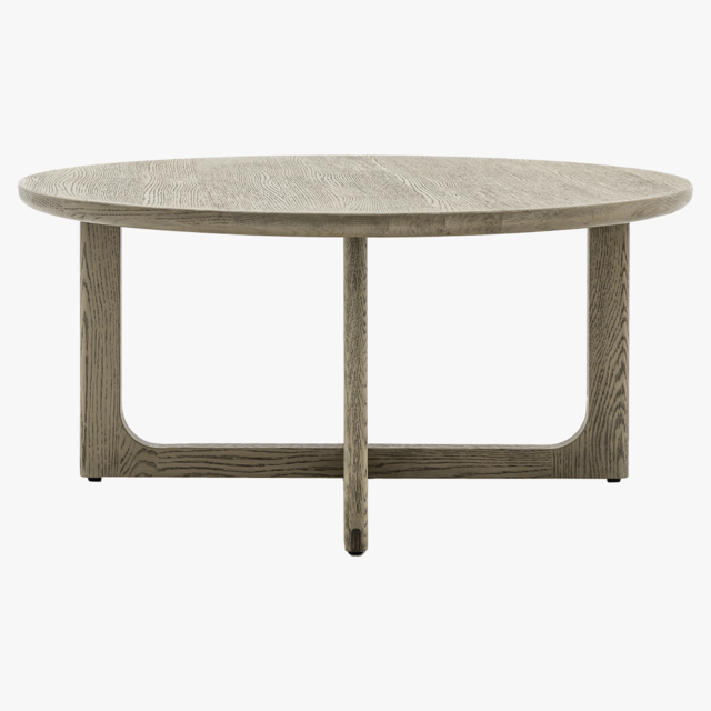 Whittle Round Coffee Table in Smoked by Perch & Parrow | ufurnish.com