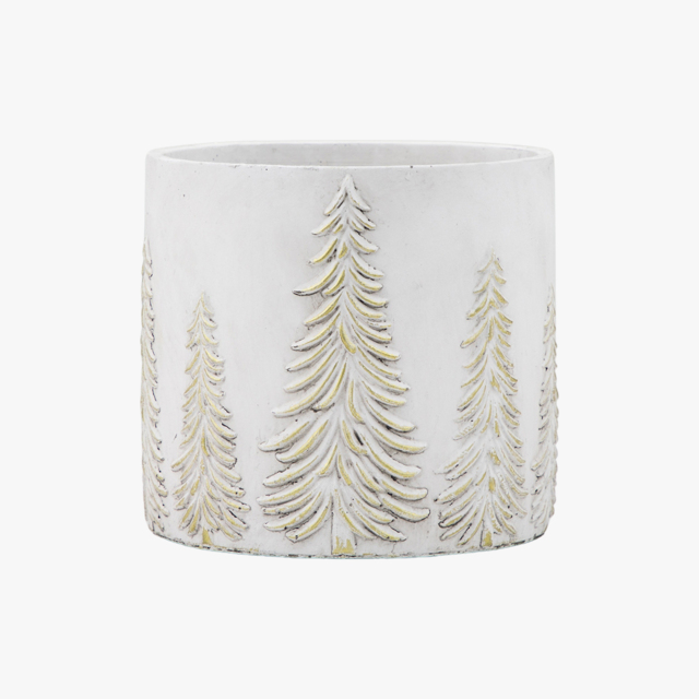 Linden Forest Planter in White and Gold Medium by Perch & Parrow ...