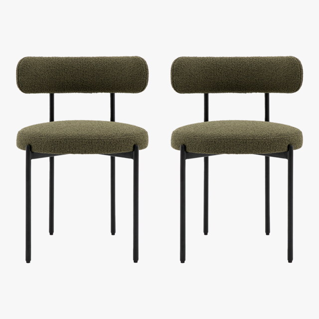Novus Dining Chair in Green, Set of 2 by Perch & Parrow | ufurnish.com
