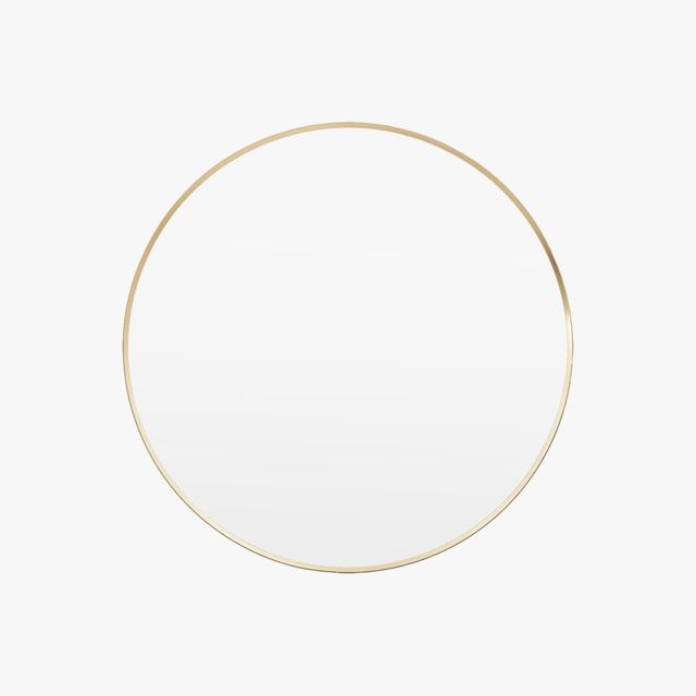 Glimpse Large Round Mirror in Gold by Perch & Parrow | ufurnish.com