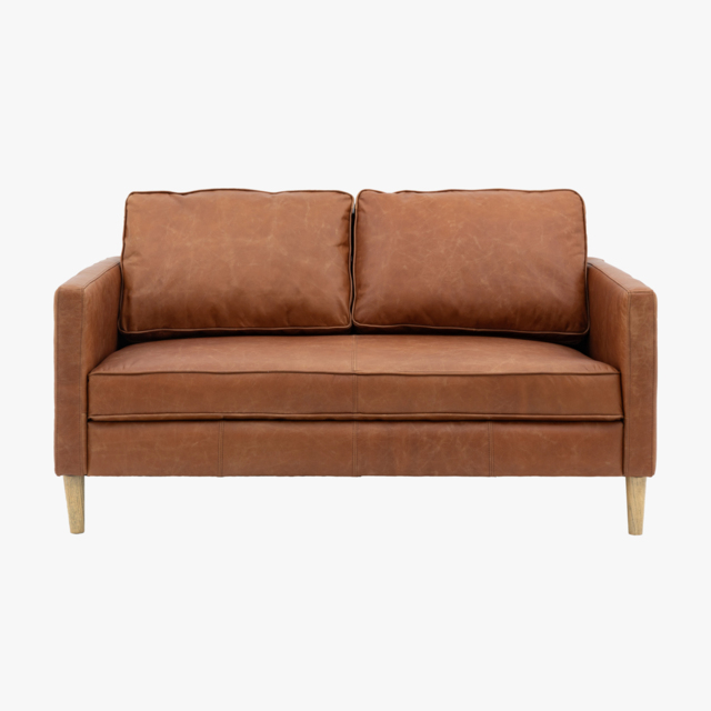Citadel 2 Seater Leather Sofa in Vintage Brown by Perch & Parrow ...