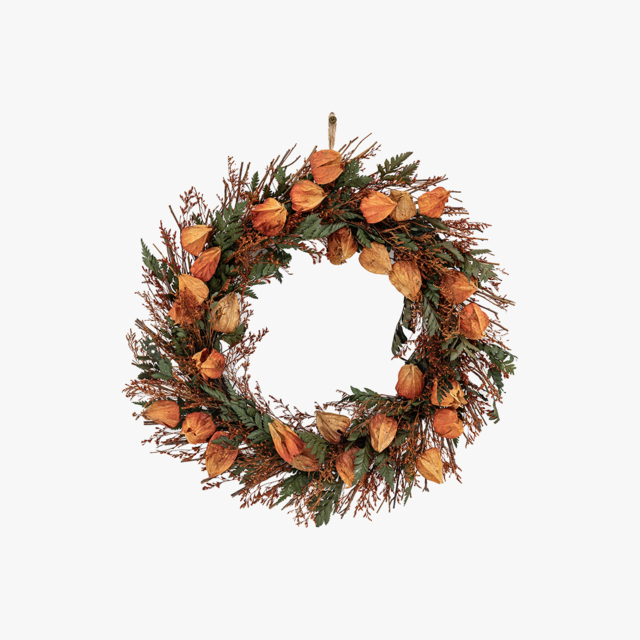 Autumnal Rustic Flower Wreath in Rust by Perch & Parrow | ufurnish.com