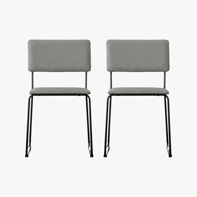 Quippy Dining Chair in Silver - Set of 2 by Perch & Parrow | ufurnish.com