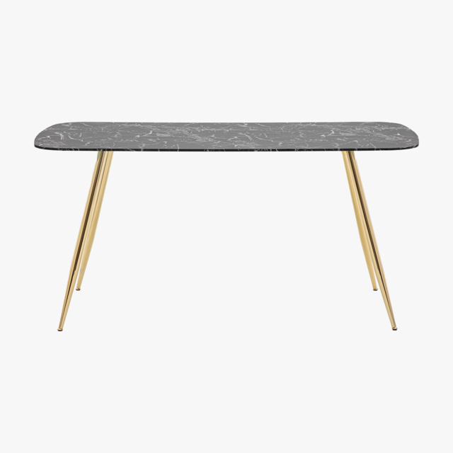 Otto Dining Table in Black Marble by Perch & Parrow | ufurnish.com