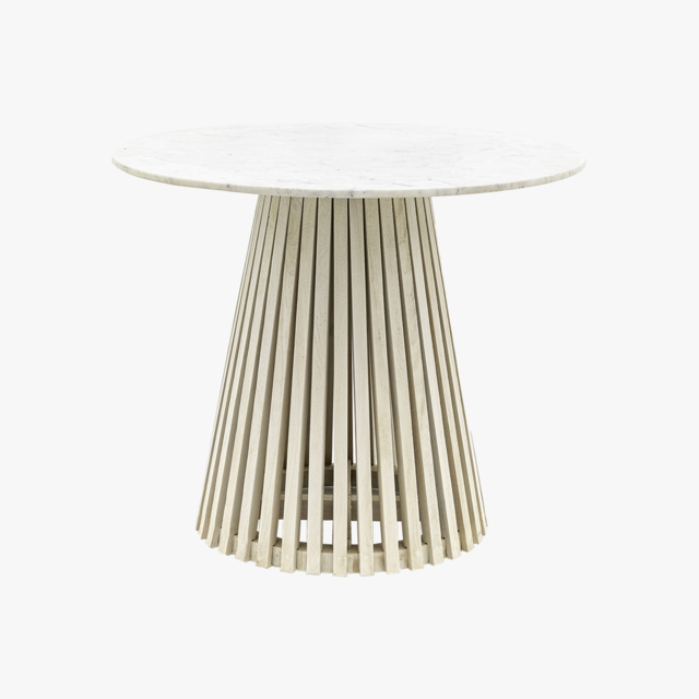 Linear Marble Round Dining Table by Perch & Parrow | ufurnish.com
