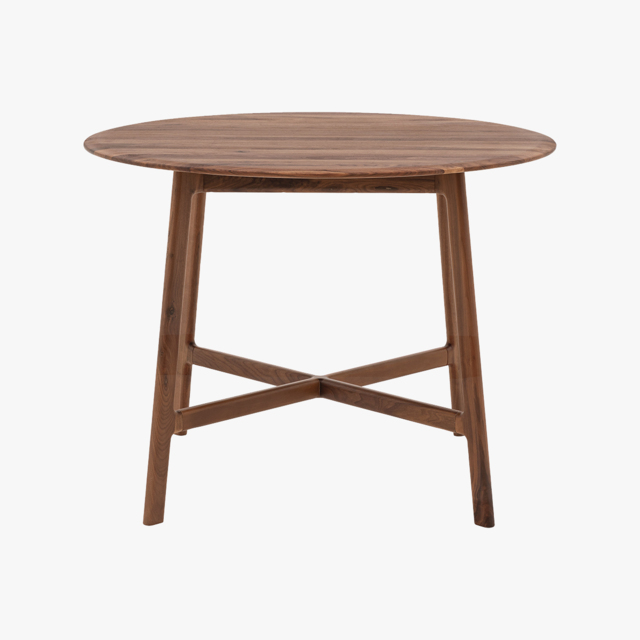 Menorca Walnut Round Dining table by Perch & Parrow | ufurnish.com