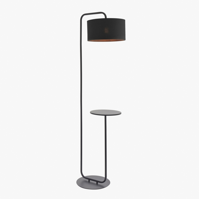Harlee Black Standing Floor Lamp with Table by Perch & Parrow ...