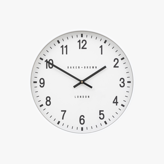 Dorian Wall Clock in White by Perch & Parrow | ufurnish.com