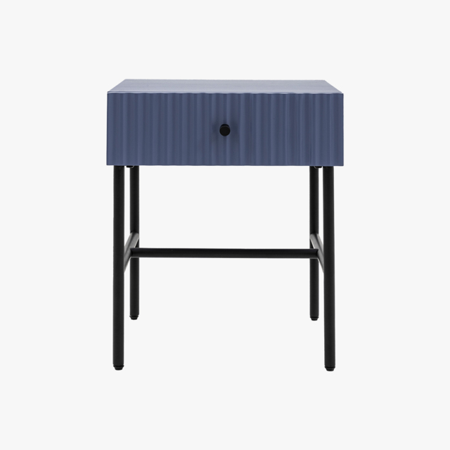 Ridge Bedside Table in Blue by Perch & Parrow | ufurnish.com