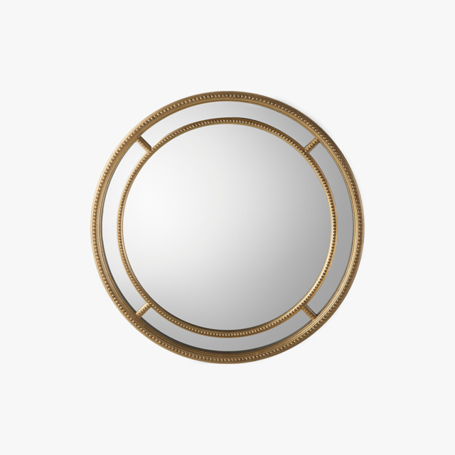 Marissa Golden Round Wall Mirror by Perch & Parrow | ufurnish.com